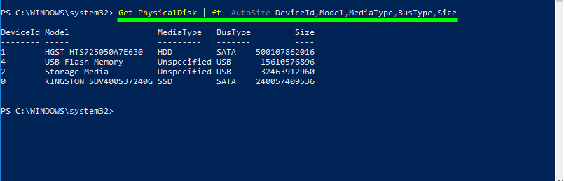 How to Get a PC Hard Drive Information Using Powershell